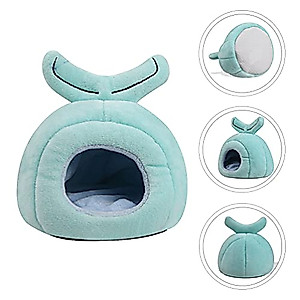 balacoo Guinea Pig Bed Hedgehog Hamster Hideout Warm House Whale Shape Small Animals Habitat Supplies for Chinchilla Hamster