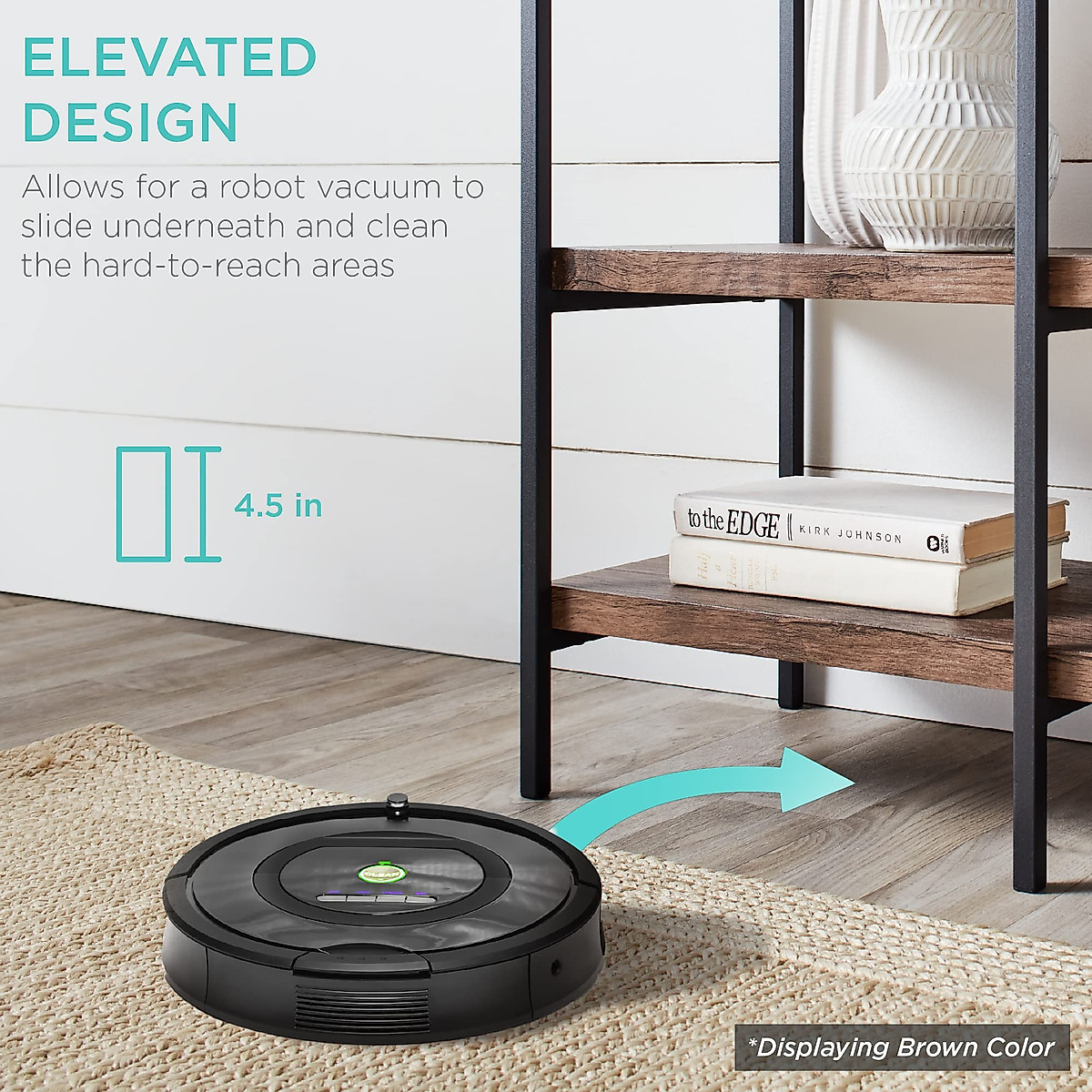 Best Choice Products Large Console Table, 4-Tier 55in Rustic, Industrial Sofa Table Storage for Living Room, Entryway, Foyer, Hallway w/EVA Non-Scratch Feet, Steel Frame - Brown