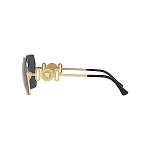 Versace Woman Sunglasses Gold Frame, Dark Grey Lenses, 58MM
