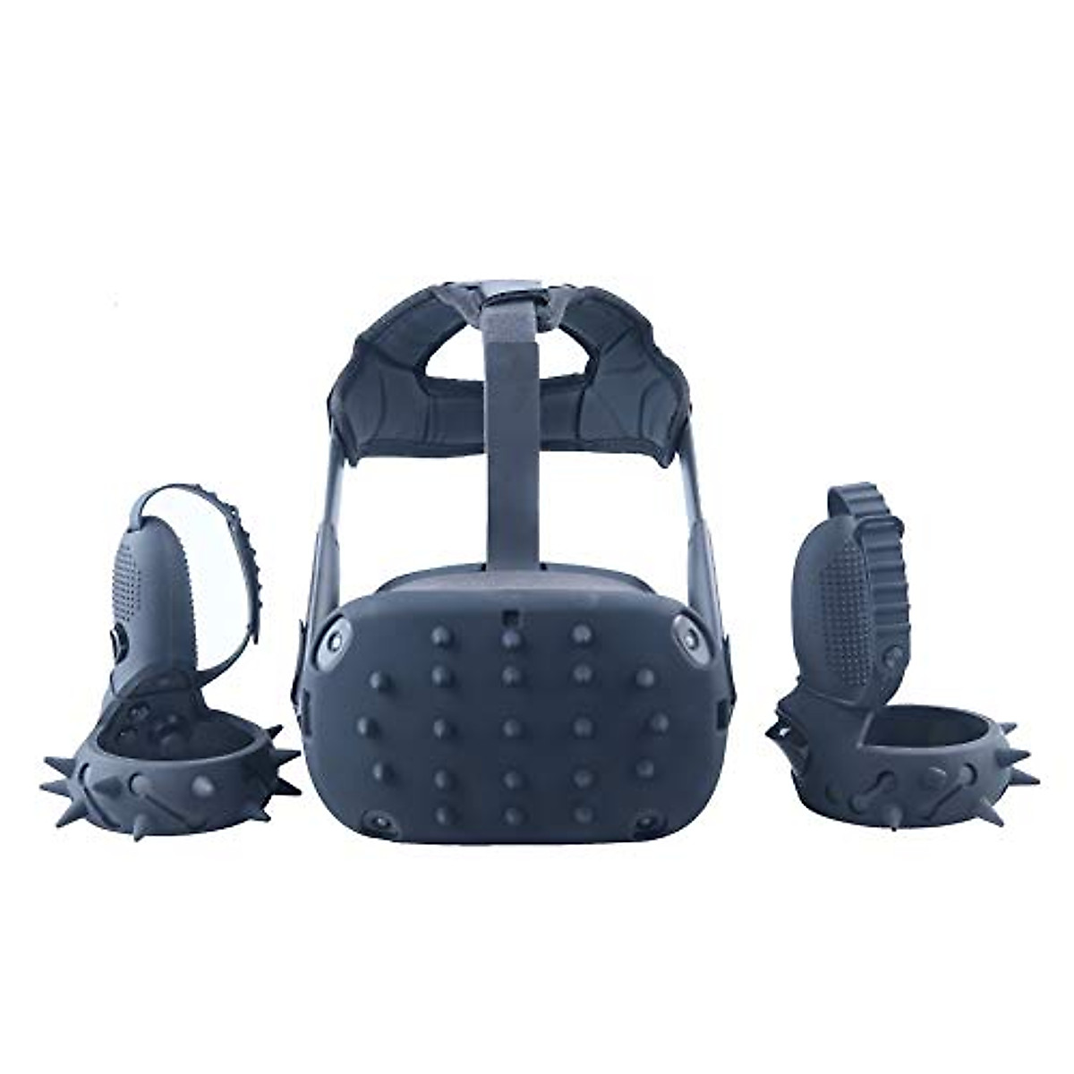 Eyglo Head Strap Pad & Face Cover & Protective Cover & Controller Grip Cover Strap for Oculus Quest VR Accessories Sweatproof Anti-Drop Comfort Set (Red) (Black)