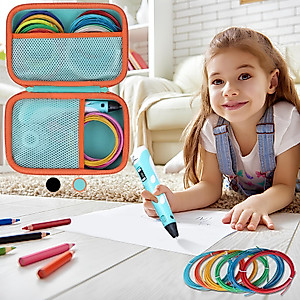 Lebakort Hard Case Compatible with SCRIB3D P1 Advanced / MYNT3D Super Professional Printing / 3Doodler Flow / PIKA3D PRO 3D Printing Pen (Teal Case)