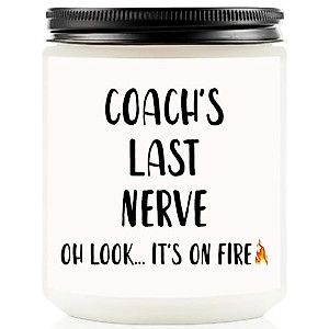 Coach Gifts for Men Women, Baseball Coach Gifts, Coach Appreciation Gifts for Basketball/Baseball/Softball/Soccer/Volleyball, Handmade Lavender Natural Soy Wax Candle Gifts for Coach (7oz)