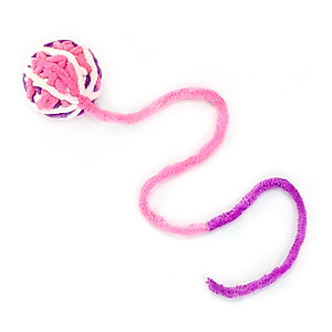 CHIWAVA 6 Pack 20" Woolen Yarn Cat Toys Ball with Bell 2" Large Indoor Cat Toy Balls Kitten Interactive Toys