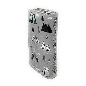 Shag Wear Life is Better in the Mountains Large Wallet for Women and Teen Girls Vegan Faux Leather Grey 7"