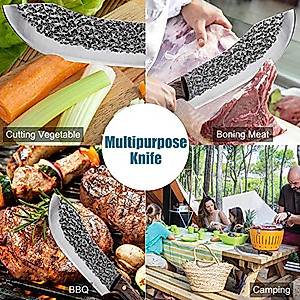 univinlions Butcher Knife for Meat Cutting Hand Forged 7" Sharp Full Tang Kitchen Meat Cleaver Cooking Knives for Home Outdoor Camping BBQ Father's Mother's Day Christmas Thanksgiving Gift Idea Men
