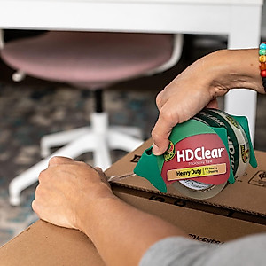 Duck HD Clear Heavy Duty Packing Tape, Extra Long 1.88” x 109 yards per Roll, 3" Core, 6 Rolls (299016)