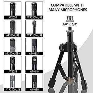 Geekria for Creators Tabletop Tripod Mic Stand Compatible with Audio-Technica AT2020, AT2020USB, AT2035, AT2050, ATR2500x Microphones, Desktop Mic Stand with Foldable Non-Slip Feet