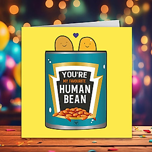 Cult Kitty To My Fave Human Bean - Funny Birthday, Best Friend All Occasion Card for Men - Thick, Premium All Occasion Card for Women, with Colourful Envelope