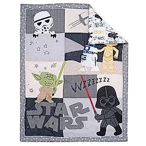 Lambs & Ivy Star Wars Classic 3-Piece Baby Crib Bedding Set - Yoda/Darth Vader