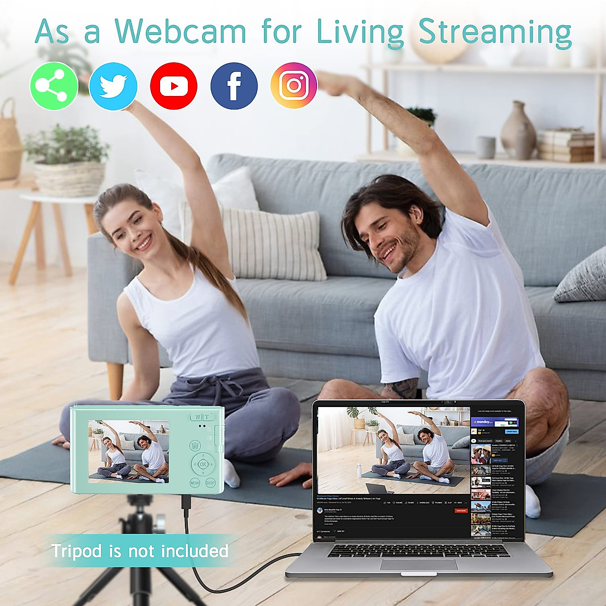 Saneen Digital Camera, FHD 2.7K Cameras for Photography, 44MP Kids Camera Small Mini Compact Digital Camera for Teens, Adults & Beginners with 32GB SD Card, 16X Zoom, Two Rechargeable Batteries-Green