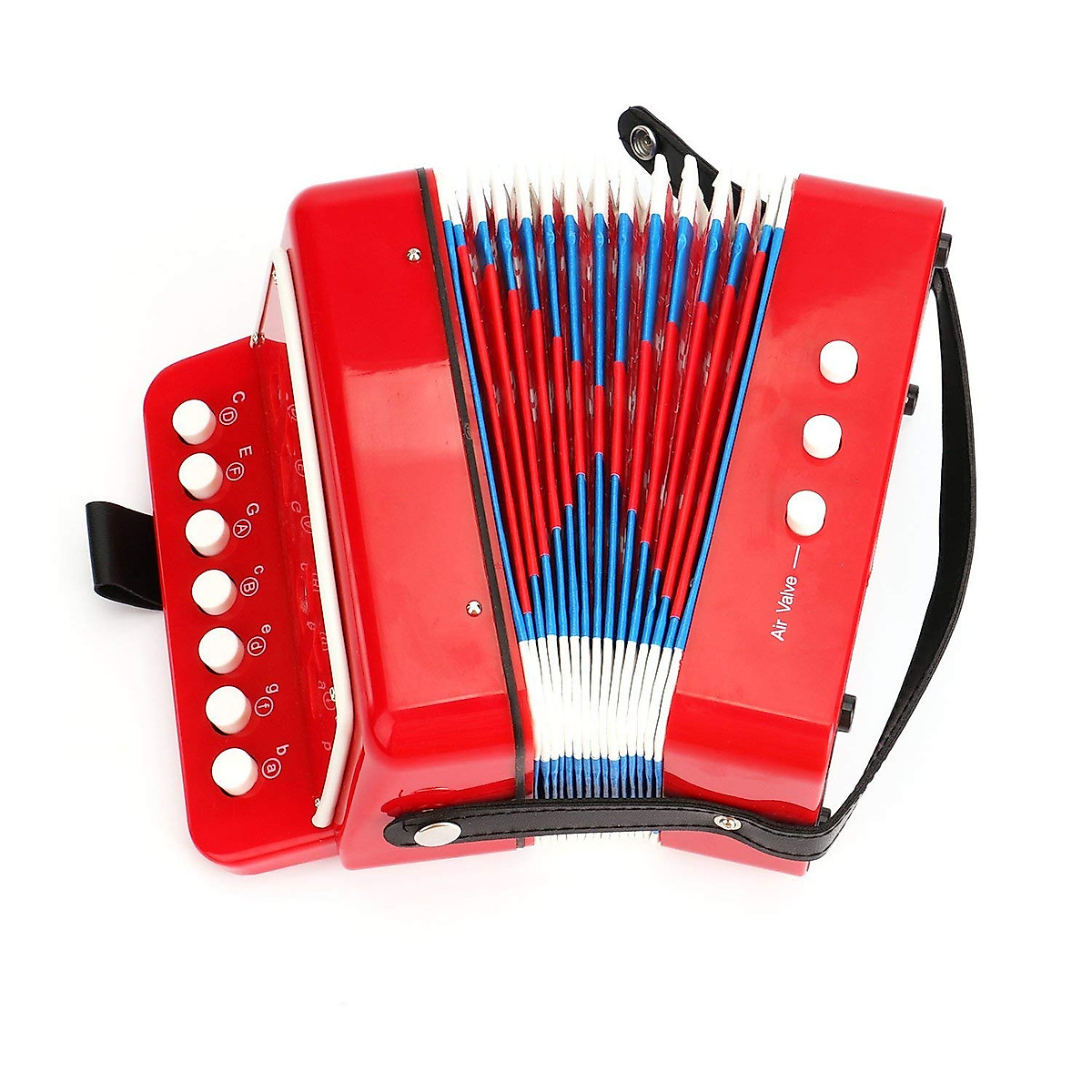 Tosnail Kids Accordion Toy 10 Keys Buttons Control Mini Musical Instruments for Children, Kids, Toddlers, Early Childhood Development - Red