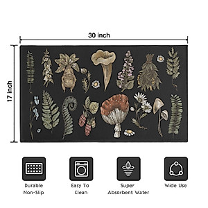 Herbology Plants Doormat Magic Woodland Plants Entrance Floor Mat Non-Slip Absorb Water Indoor Rugs Bath Kitchen Garden Entryway Mats Spring Summer Home Holiday Decoration 30 * 17 inch
