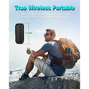 Wireless Bluetooth Speaker, Portable Speaker 15W Stereo Sound with Multi LED Light Dynamic Modes, IPX4 Waterproof Bluetooth Speakers, BT5.3, TWS Surround Pairing, Lightweight for Party Outdoor Camping