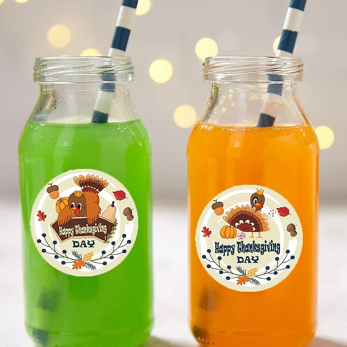 Thanksgiving Party Stickers Funny Turkey Design Stickers, 2 Inch Turkey Time Thank You Sticker Labels Great for Party Favors, Envelope Seals & Goodie Bags (210 Pcs)