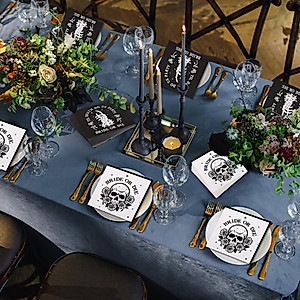 Aodaer 48 Pieces Bride or Die Paper Napkins Disposable Bride or Die Party Napkins Cocktail Dinner Napkin Set 13" x 13" Unfolded Halloween Tableware Napkins for Bride or Die Party Supplies