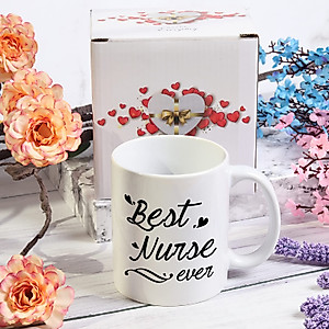 WENSSY Nurse Gifts Best Nurse Ever Mug Gifts for Nurse Graduation Gifts for Nurse Practitioner Nursing Students Nurse Friends Coworker 11 Ounce with Gift Box