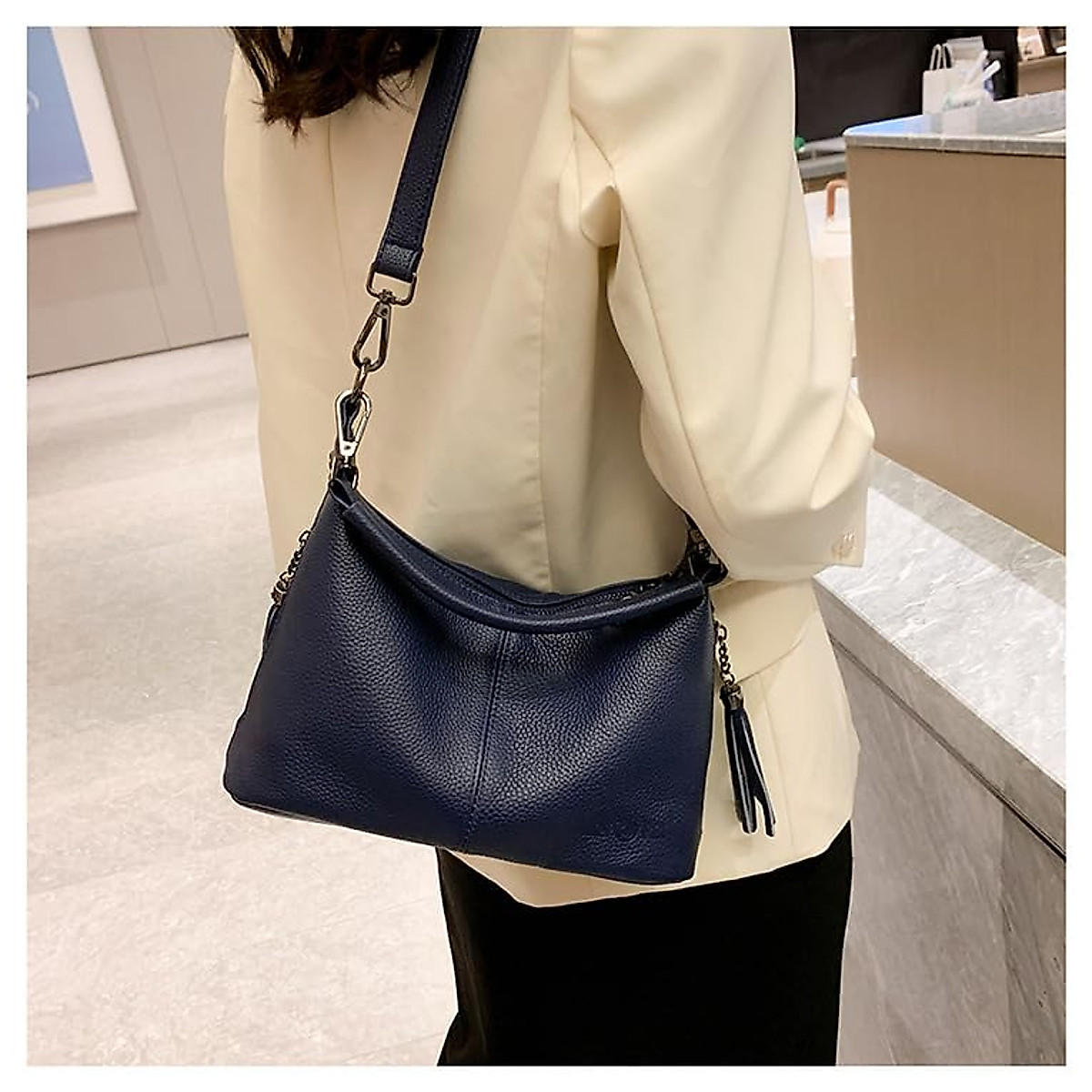 Genuine Leather Crossbody Bags for Women Hobo Purses and Handbags Ladies Shoulder Crossbody Purse