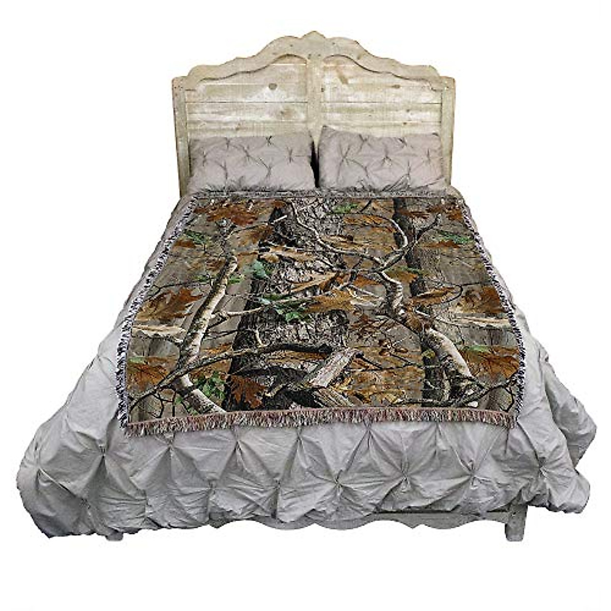 Pure Country Weavers Oak Woods Camo Blanket - Lodge Cabin Gift Tapestry Throw Woven from Cotton - Made in The USA (72x54)