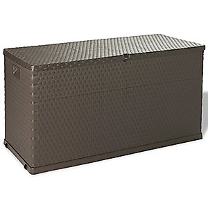 vidaXL Garden Storage Box,Outdoor Storage Box, Patio FurnitureOutdoor Cushions, Throw Pillows, Garden Tools and Pool Toys,for Garden Yard,Brown 47.2"x22"x24.8"