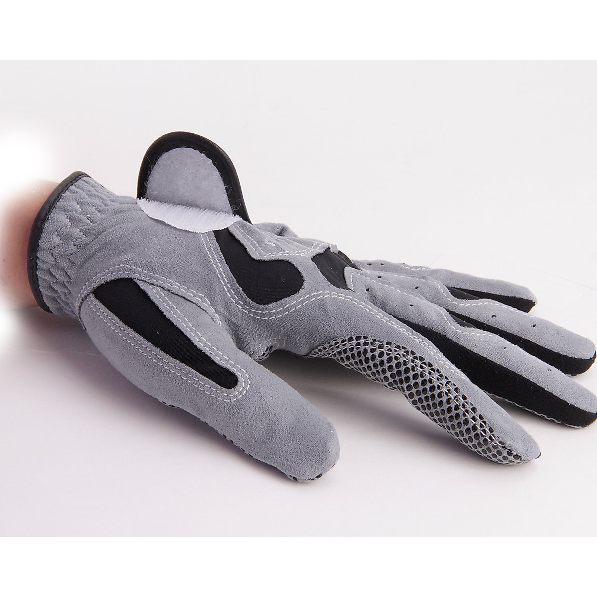 Fashion Golf Gloves, Men's Boys All Weather Leather Golf Glove with Non-Slip Grip, Soft, Breathable, Wear-Resistant, One Pack for Left Hand Golf Rain Gloves