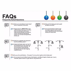Bird Feeding Station Feeder Pole - Multi Hook 63 inches Stand for Watching Attracting Wild Bird Outdoor Hanging Pole by Highpro, 5-Prong Anchor Base