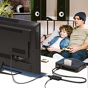 TIXILINBI N64 to HDMI Converter, Support 4 : 3 and 16 : 9 Aspect Ratio Output Switch, Nintendo64 to HDMI Cable Compatible with Nintendo N64/ Super SNES/NGC