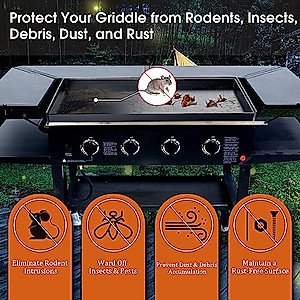 Griddle Buddy Grill Mat for Blackstone 36 Inch Griddle, Heavy Duty Silicone Griddle Mat, High-Wall Design, All Season Cooking Protective Mat, Shields from Rodents, Debris, Rust, Reusable (36 Inch)