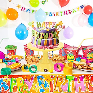 3-Set Cake Stand Set, Metal Cupcake Dessert Holder Party Serving Tray for Baby Shower Wedding Birthday Parties Celebration,Yellow