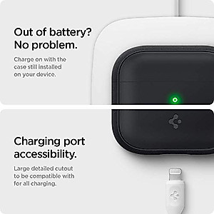 Spigen Silicone Fit Designed for Airpods 3rd Generation Case Soft Silicone Airpods 3 Case (2021) [Durable Dual Layer Protection] - Black