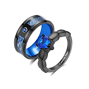 EBAT Matching Stainless Steel Jewelry Anniversary Names Band Minimalist Relationship Gift Valentines Day Senior Women Bands Guy Comfy Ring