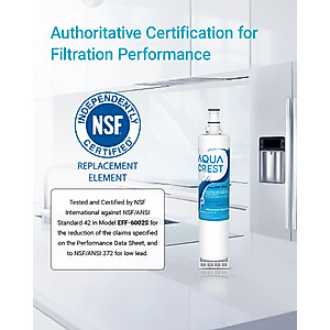 AQUA CREST 4396508 Refrigerator Water Filter, Replacement for Whirlpool® EDR5RXD1, 4396510, NLC240V, Filter 5, 46-9010 (Pack of 3)