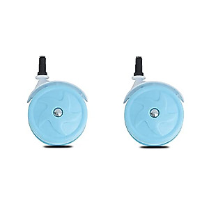 BAYWYI Baby Walker Wheels Replacement, Set of 2, Baby Walker Accessories, Plastic Rubber Wheels Casters, Universal Wheels, Blue-3, 8mm