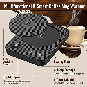 Mug Warmer, Coffee Mug Warmer with 3-Temp Settings, Auto Shut-Off Coffee Warmer, Anti-Scalding Waterproof Mug Warmer for Desk, Coffee Cup Warmer Display Status, Coffee Warmer for Desk for Coffee Milk