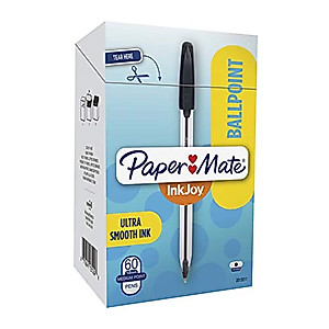 Paper Mate InkJoy 50ST Ballpoint Pens, Medium Point (1.0mm), Black, 60 Count