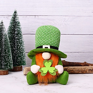 nezababy 2 PCS St Patrick's Day Decor Gnomes Plush,Patricks Day Decoration Green Home Table Elf Gnomes Decor Ornaments Sweet Patrick's Day Gifts (No LED, St Patrick's Day Gnome)