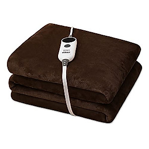 VEOHAUT Heated Blanket Electric Throw with Double-Layer Flannel, 6 Heating Levels, 3 Hours Auto-Off, Fast Heat & ETL Certification, Home Office Use & Machine Washable, 50x60 inches