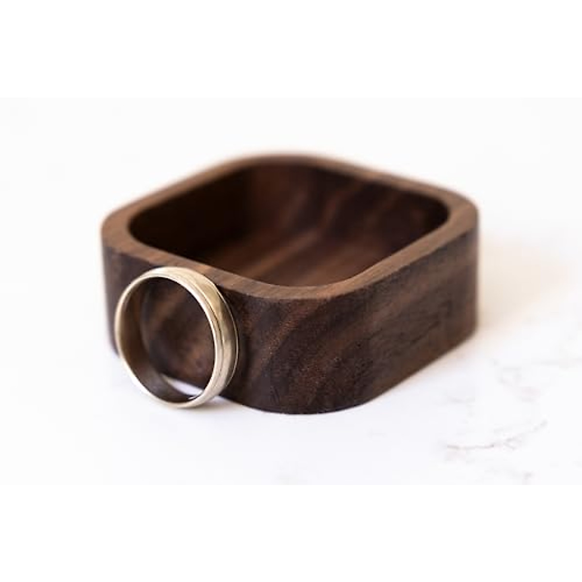 Hardwood Ring Tray | Tiny Wood Ring Holder | Black Walnut Square …