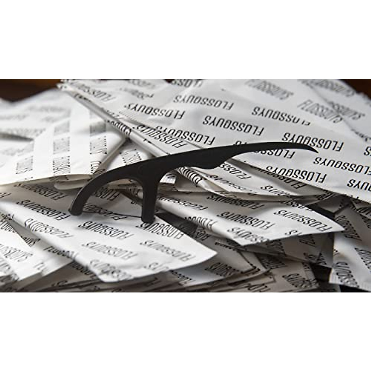 Floss Guys Premium Unflavored Compostable Floss Picks | Individually Wrapped | Biodegradable Plant-Based Flossers | Vegan | BPA Free |, Black, 100 Count (Pack of 1)