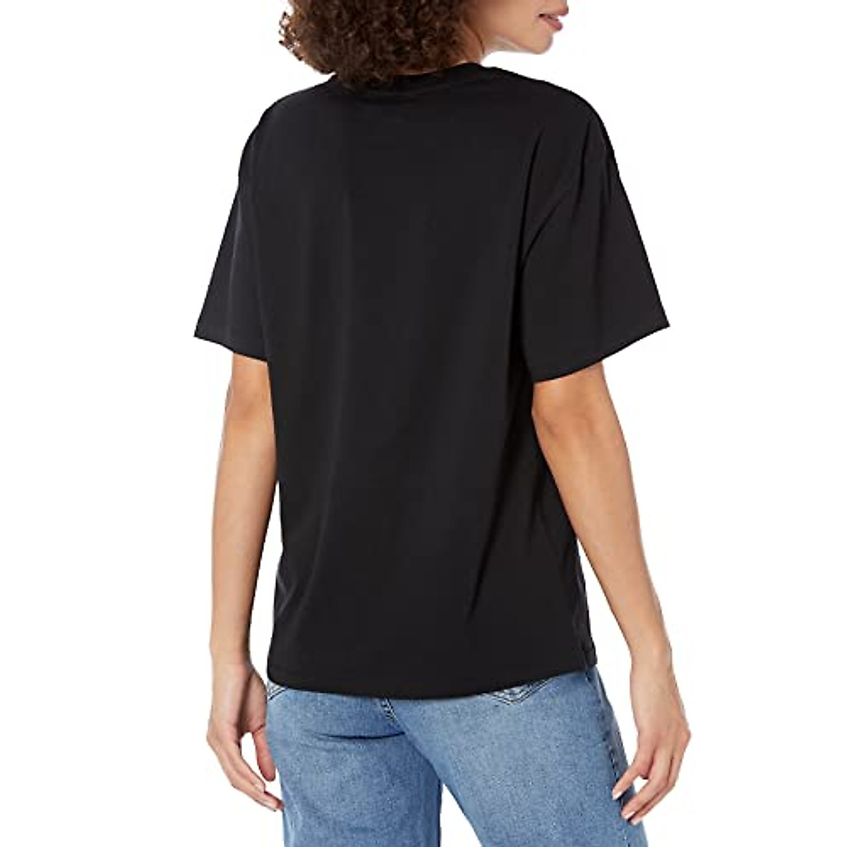 The Drop Women's Lydia Loose Short Sleeve Drop Shoulder Jersey T-Shirt, Black, XL