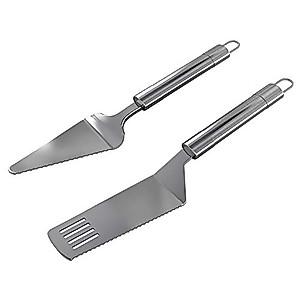 Pie Server Spatula and Cake Cutter Slicer, Stainless Steel Set - Kitchen Essentials for Cutting & Serving Desserts, Brownies, Lasagna