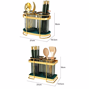 NAN Wind Cutlery and Utensil Storage Organizer,Cutlery and Utensil Organizer With Drainer,Utensil Countertop Storage Container for Kitchen to Holds Forks,Knives,Spoons,Chopsticks
