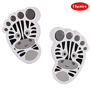 30 Pairs Floor Stickers Self-Adhesive Floor Decals Social Distance Footprint Stickers for Nursery Bedroom Living Room, 2 Colors (Style A)