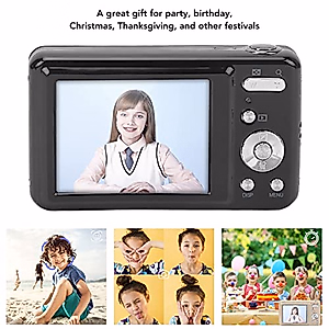 Vbestlife 48MP HD Camera, 2.7in TFT 8X Optical Zoom Portable Digital Camera, for Children Beginners, 750mah Portable Children Video Camera, Support 32GB Memory Card, Gift for Students(Black)
