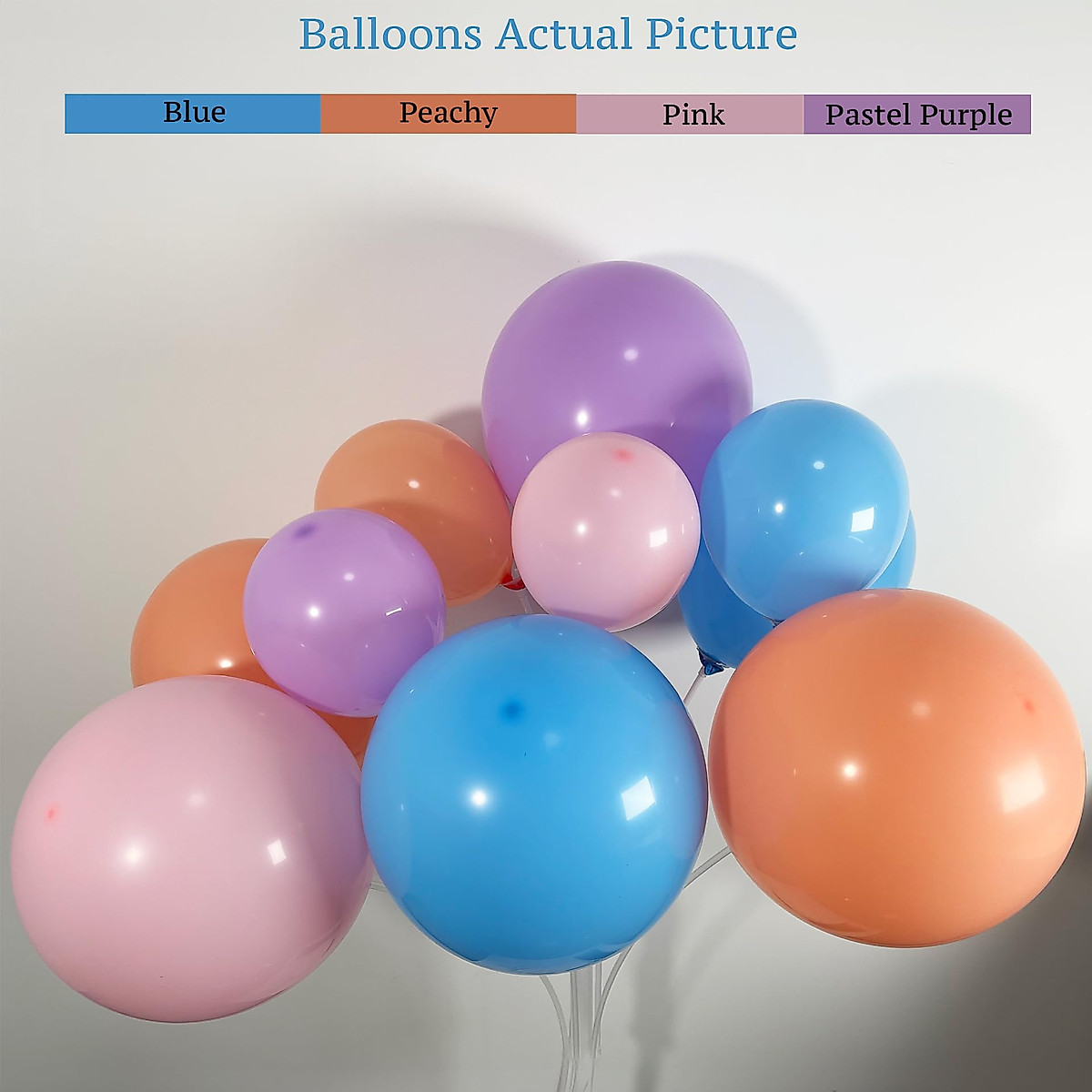 BlissBash 119Pcs Blue Peach Balloon Garland Arch Kit with Pastel Purple, Pink, Daisy Flower Balloons, Perfect for Girls' Birthday Decorations, Puppy-Themed Party Supplies, Dog Party