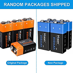 9V Rechargeable Battery Charger Pack, 8-Pack 850mAh 9 Volt Li-ion Batteries & 9v Battery Charger for Alarms,Smoke Detectors, Toys, Flashlights, Guitar, Keyboard,Wireless Microphones & More