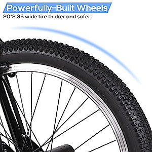 HILAND 20 Inch Kids Bike BMX Bicycles Freestyle for Boys Teenagers White Blue