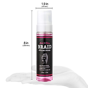 Nicole & Alyssa - Braid Styling Foam 7.2oz - Premium Braid Foam Control Mousse - Extra Hold & High Shine for Braids, Twists, Locs - Moisturizing Formula, Flake-Free - Lightweight (Pack of 1)