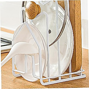 ULTECHNOVO Car Stickers Red Kitchen Storage Rack Cutting Board Rack Drain Storage Shelf Pot Cover Chopping Board Stand Shelf White Iron Kitchen Shelf Chopping Board Organizer