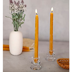 Beeswax Taper Candles Beeswax Candlesticks 8" 12Pack Handmade of 100% Pure Beeswax Tapers for Home Decoration
