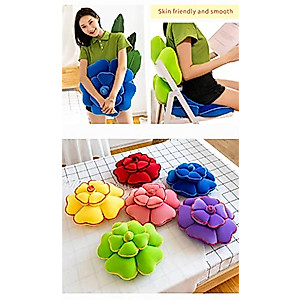 Flower Pillow Flower Shaped Throw Pillow Round Giant Flower Pillow Sofa Decoration 3D Roses Red 19.6in